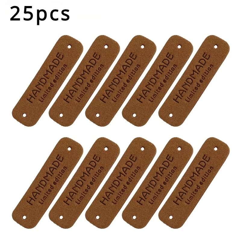 Кожаные этикетки для одежды Коричневый, 25pcs G