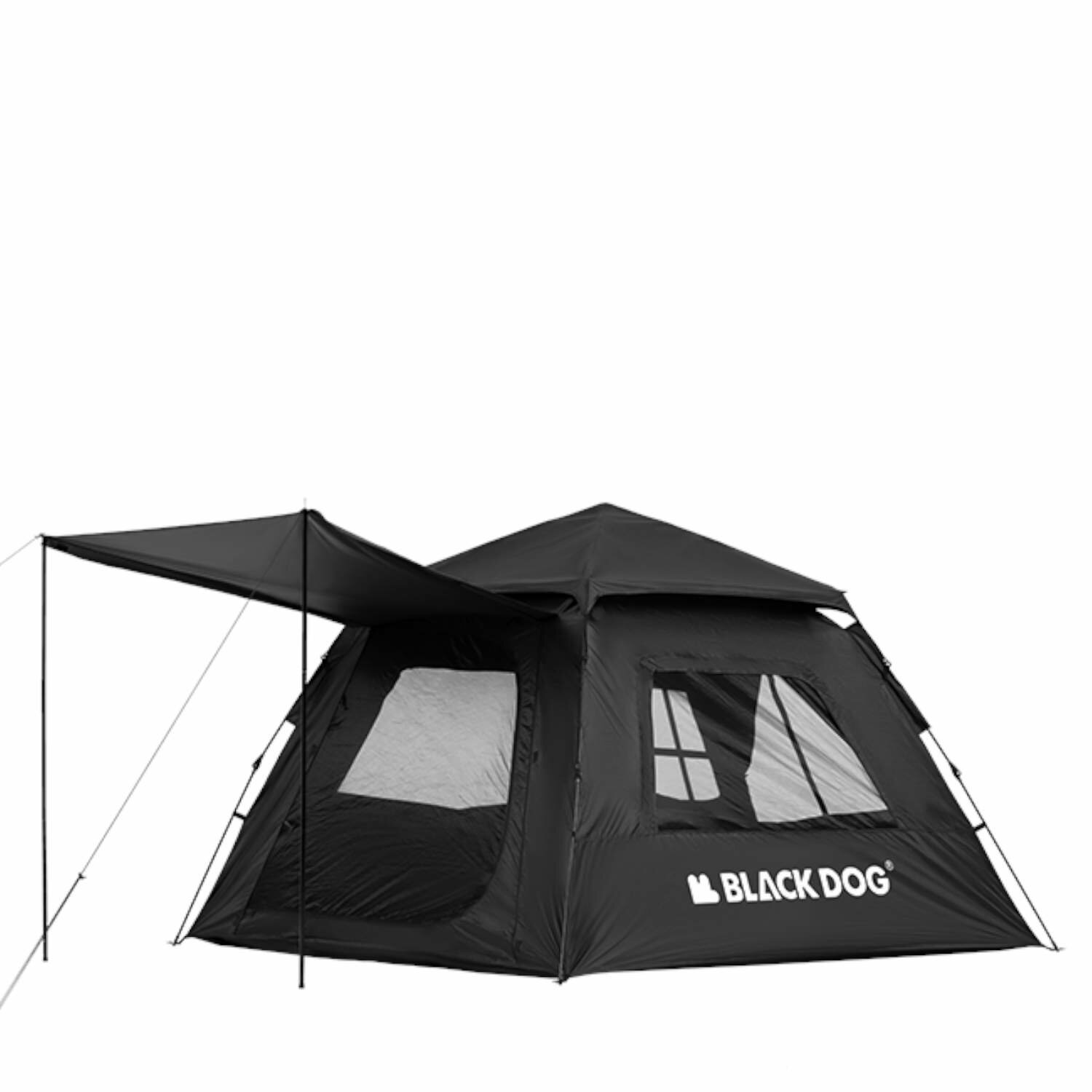 Палатка кемпинговая BlackDog Two-Door Three-Window Automatic Tent Youju 2.4 Nightfall Black