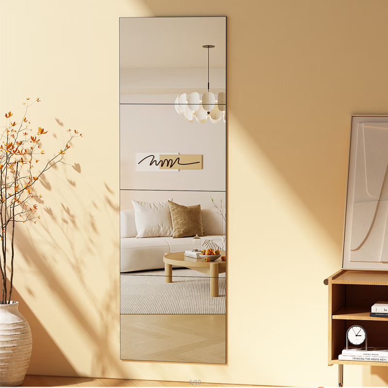 ANERYA Full Length Frameless Wall Mirror High Definition Ultra White Mirror for Bedroom Living Room Dressing Mirror Home Bathroom Mirror