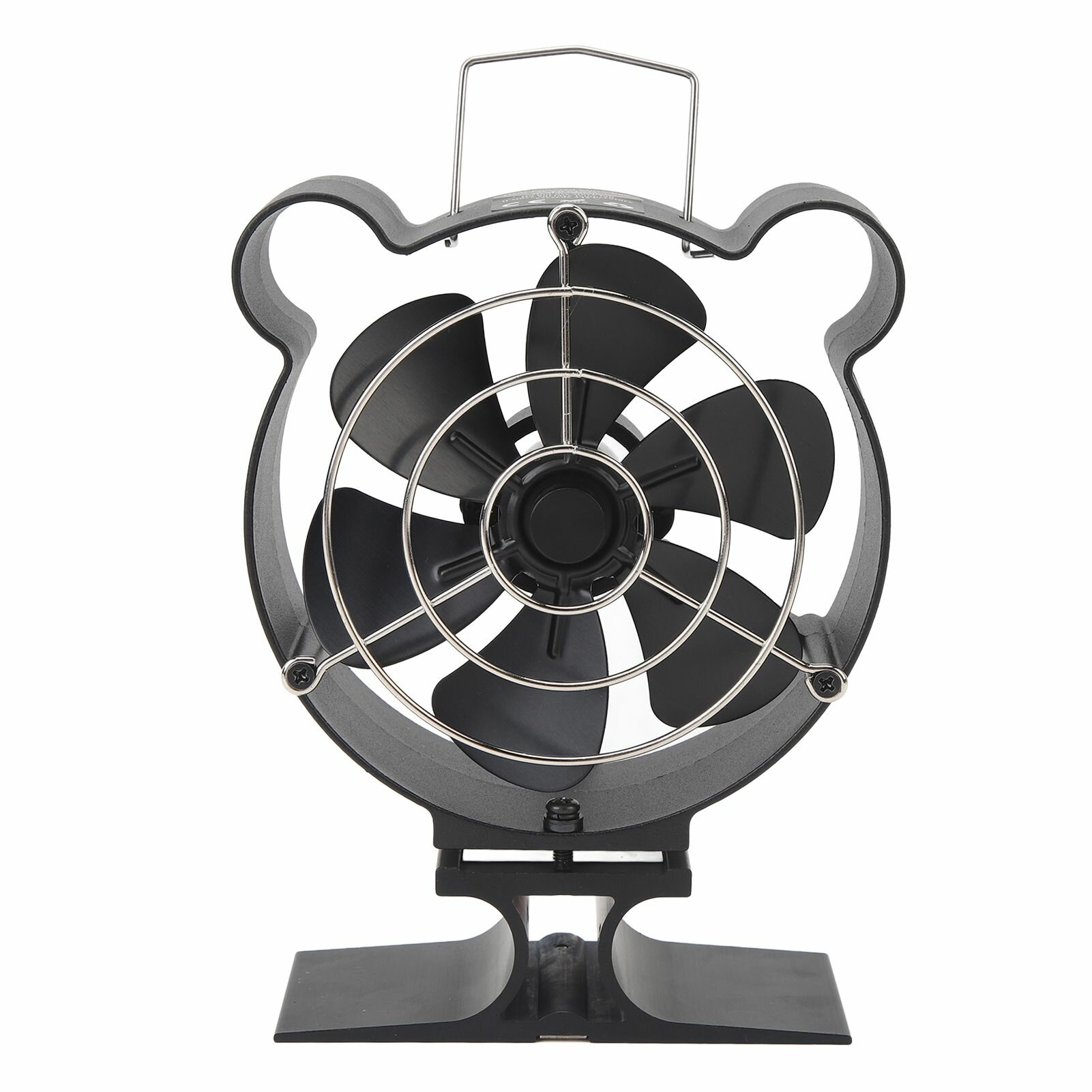 Мини-вентилятор для дровяной печи с 6 лопастями, вентилятор для камина с тепловым приводом и защитной крышкой для горелки для камина на древесных пеллетах