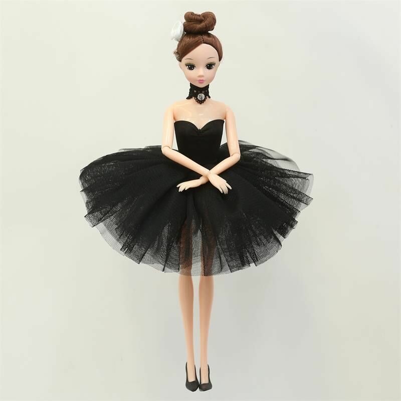 Кукла балерина шарнирная в белом платье 30см