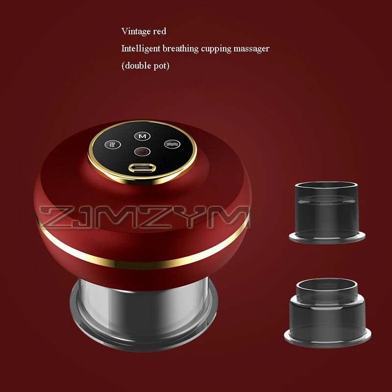 Массажер для банок с двойной баночкой, электрический всасывающий вакуумный терапевтический прибор для банок, гуаша, скребковый массажер для похудения от целлюлита для дома