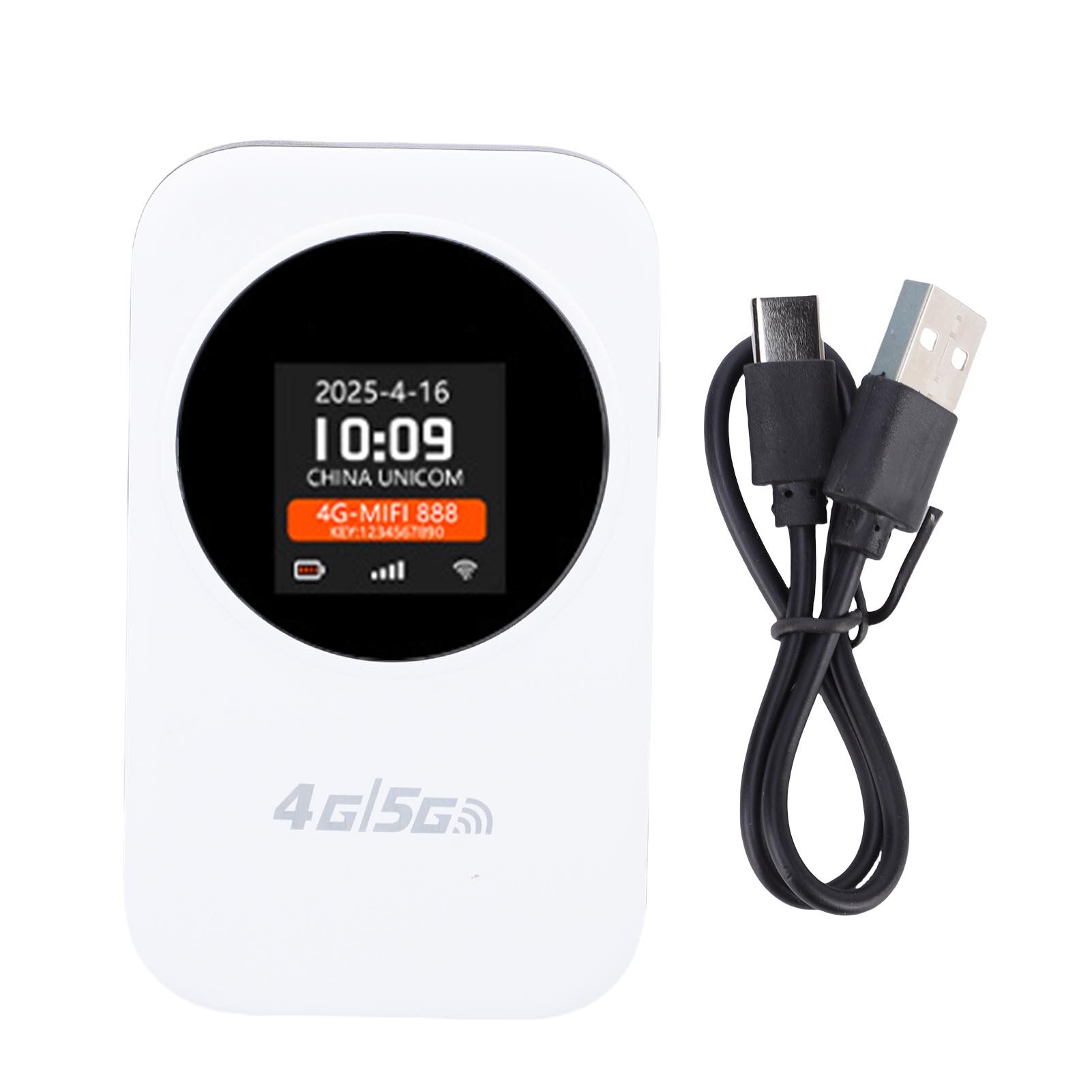 4G Mobile Hotspot 2.4G Wi-Fi Support 8-10 Портативный маршрутизатор пользователей с слотом для SIM-карты и дисплеем времени для автомобиля Travel Car