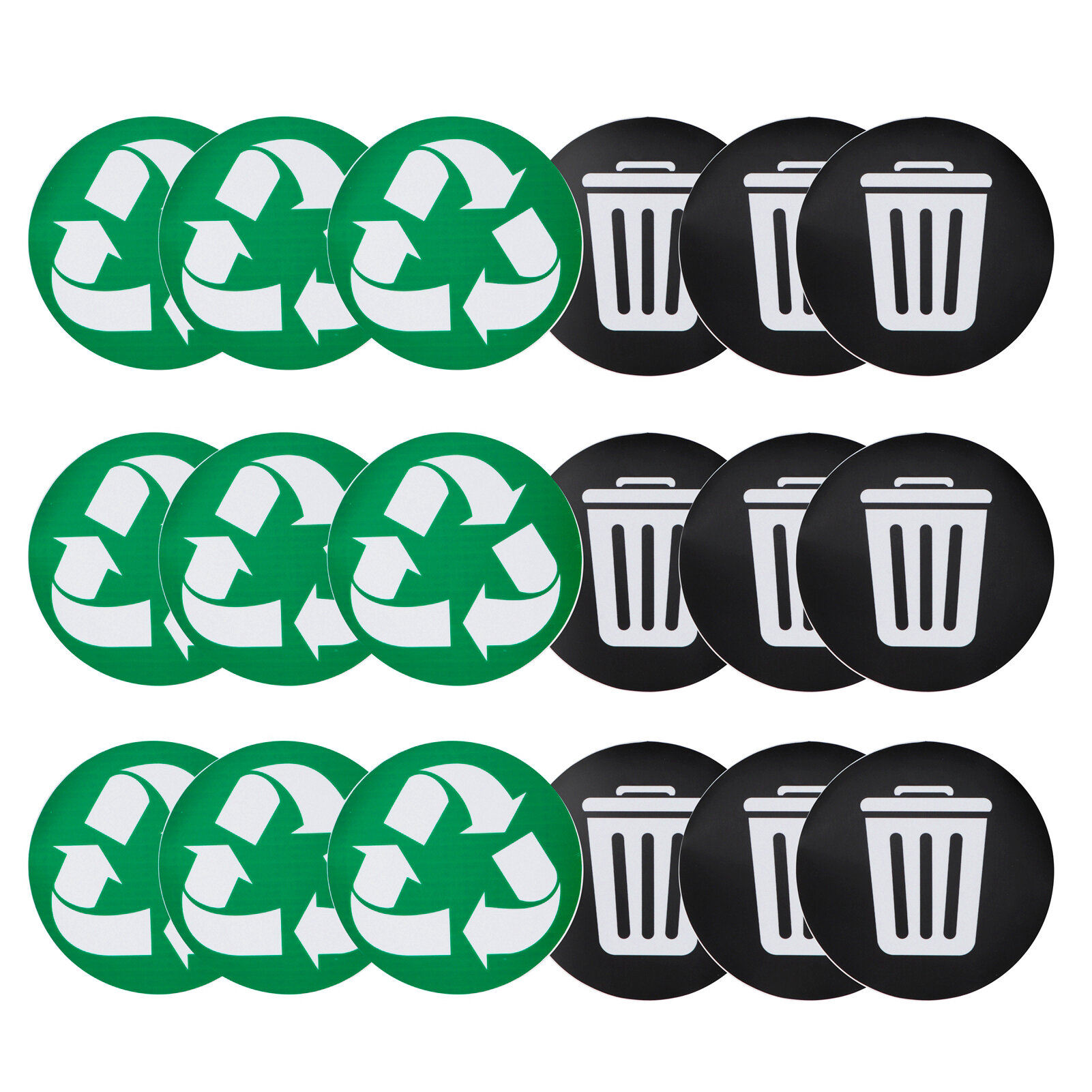 18Pcs Dustbin Sticker Sign Decal SelfAdhesive Indoor Outdoor Waterproof Classification Label