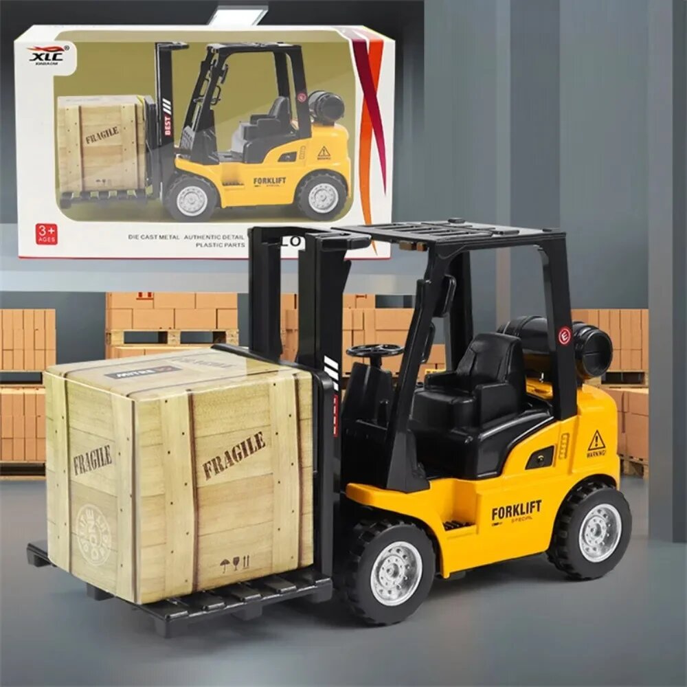 Детский Литой Под Давлением Вилочный Погрузчик, Игрушечный Грузовик, Инженерная Модель Автомобиля С Задержкой