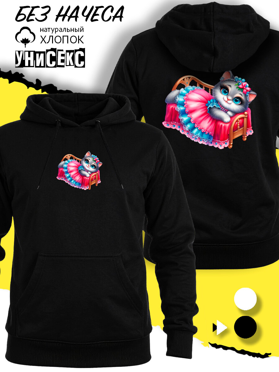 Худи Толстовка свитшот кошка с бантиком