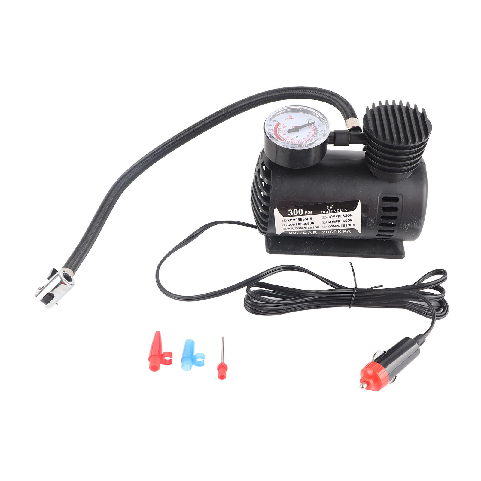 Car Air Pump Dial Design Scratch Resistant Mini Portable Tire for Motorcycle Boat 12V