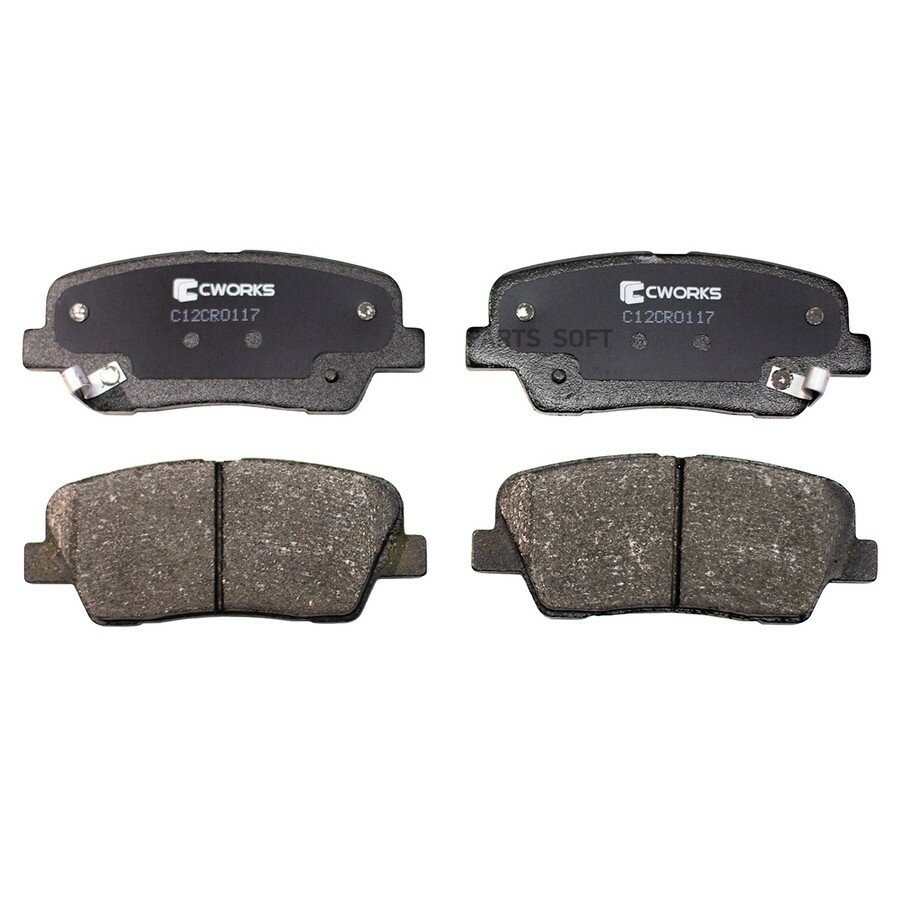 CWORKS Тормозные колодки задние, Low Metallic (Замена для C12CR0042)