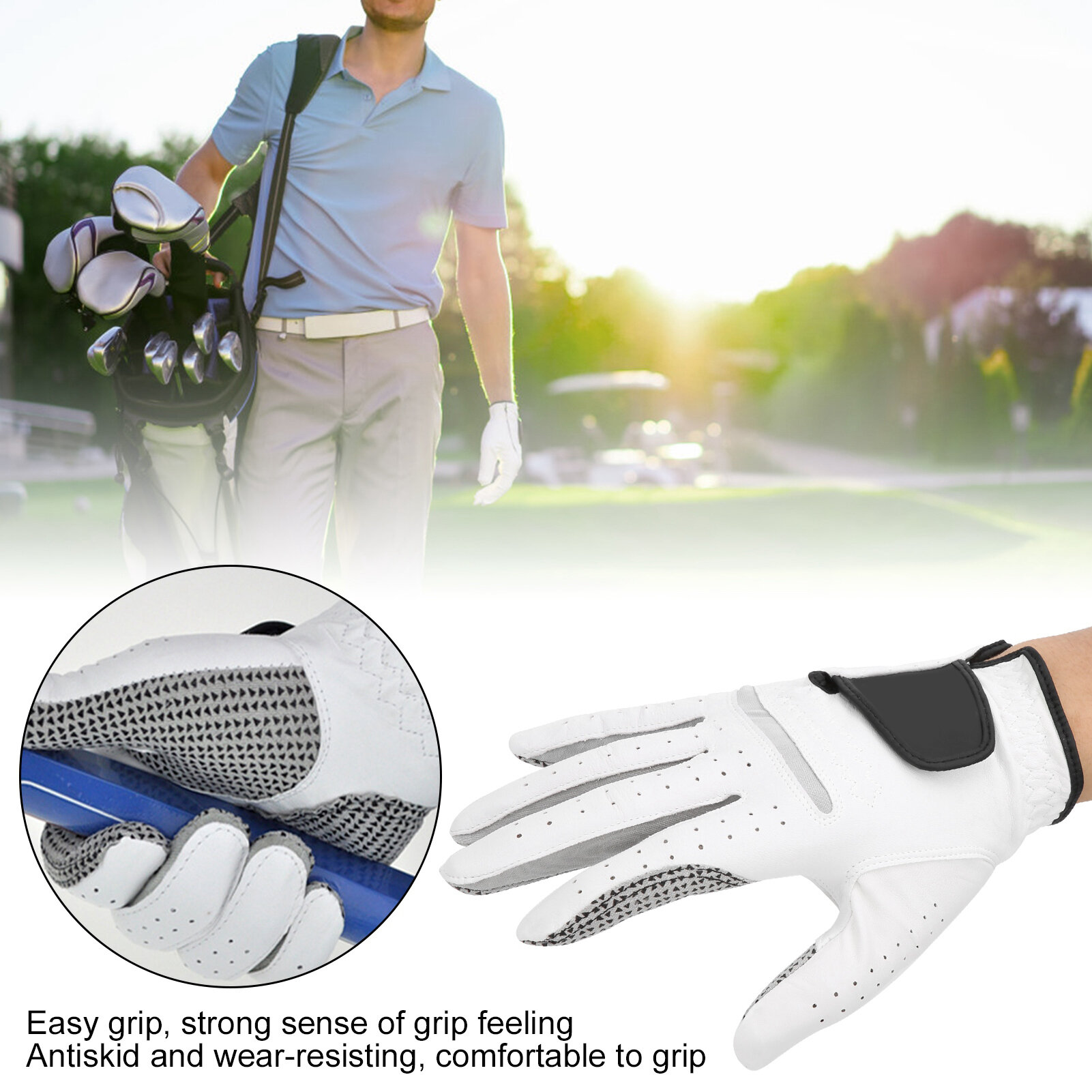 1 шт. Перчатки для гольфа мужские, для правой руки, дышащие, защитные перчатки для гольфа с противоскользящими гранулами (26)