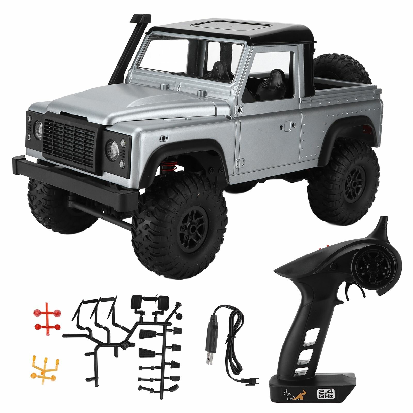 RC 1/12 Автомобиль 2,4G MN99SA Полномасштабный игрушечный пикап с одной батареей и модернизированными автомобильными фарами для детей и взрослых