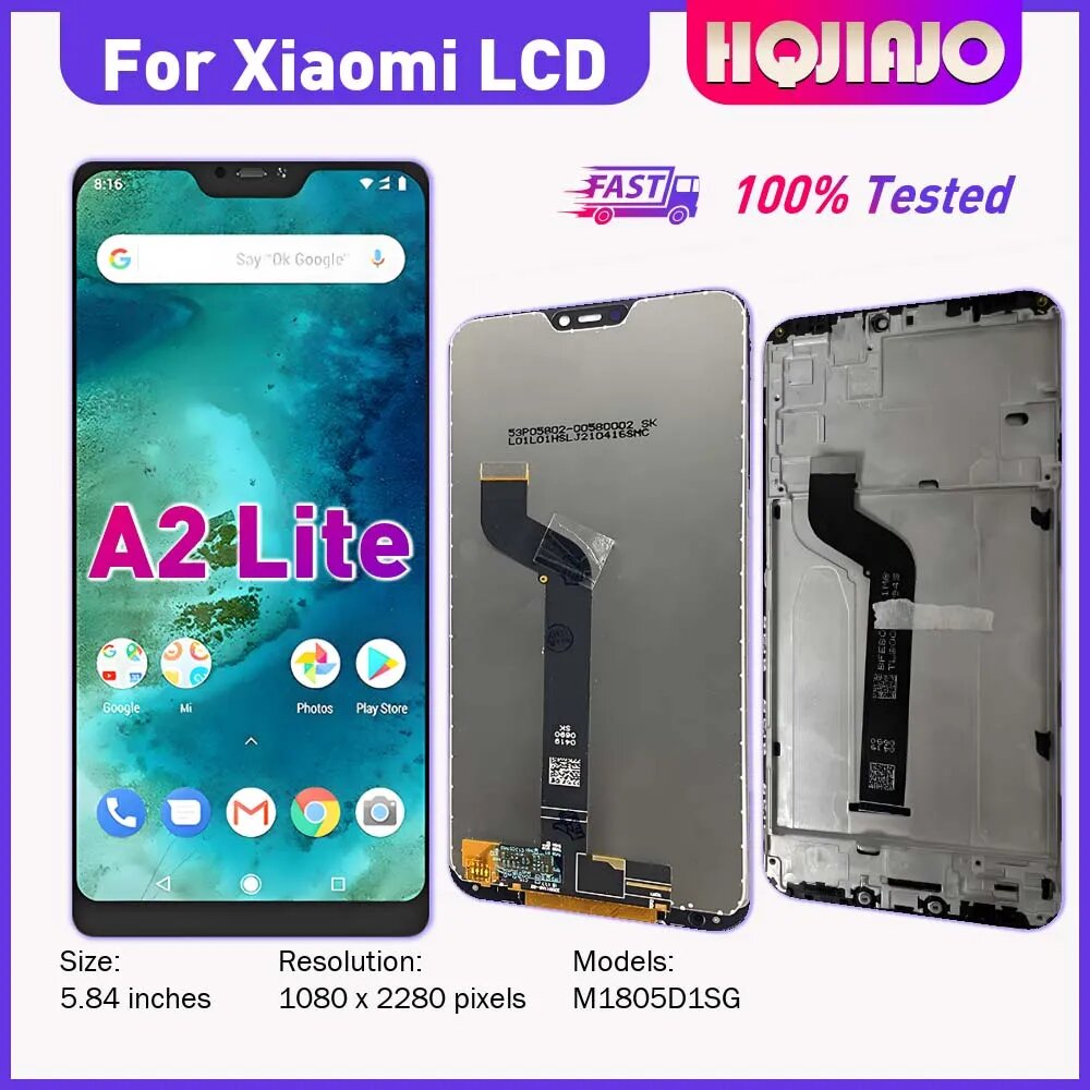 5,84 'высококачественный экран для Xiaomi Mi A2 Lite, ЖК-дисплей, дигитайзер сенсорного экрана для Redmi 6proLCD, запасные части в сборе