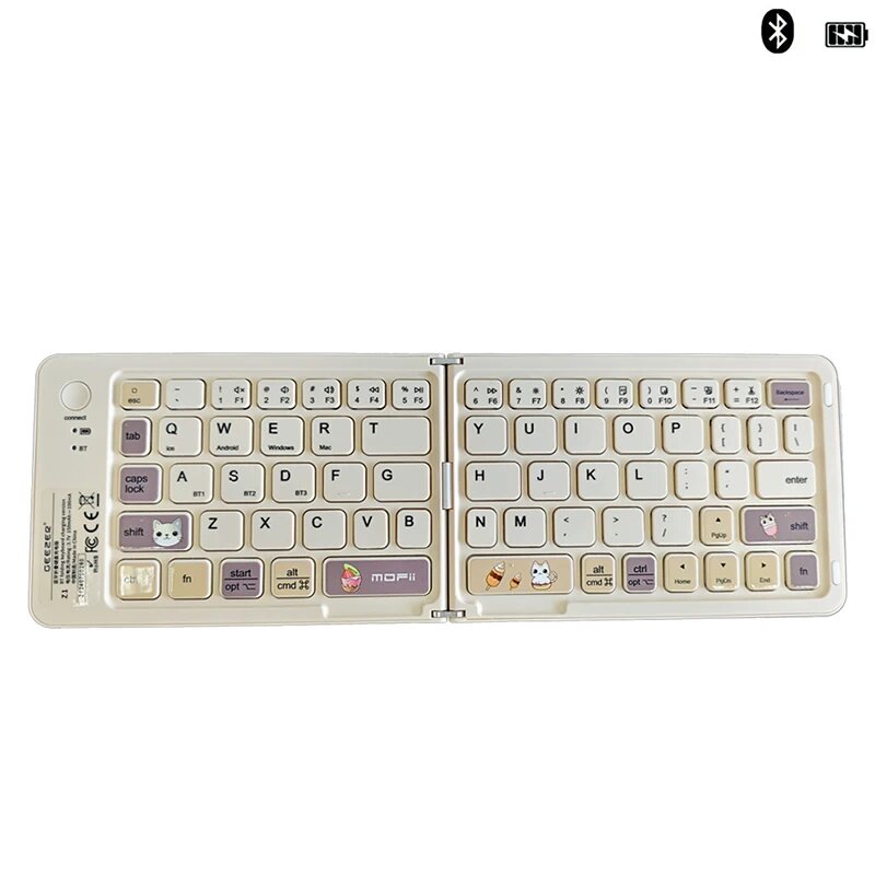 Беспроводная Складная Клавиатура Bluetooth, 67 Клавиш, Перезаряжаемая, Портативная, Компактная Конструкция Для Windows, iOS