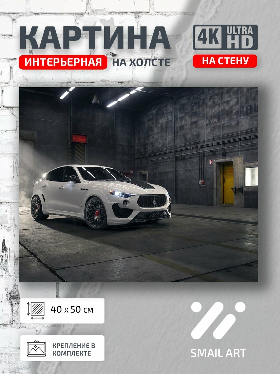 Картина на холсте интерьерная 40 на 50 на стену Белый Car для офиса авто дизайн интерьер