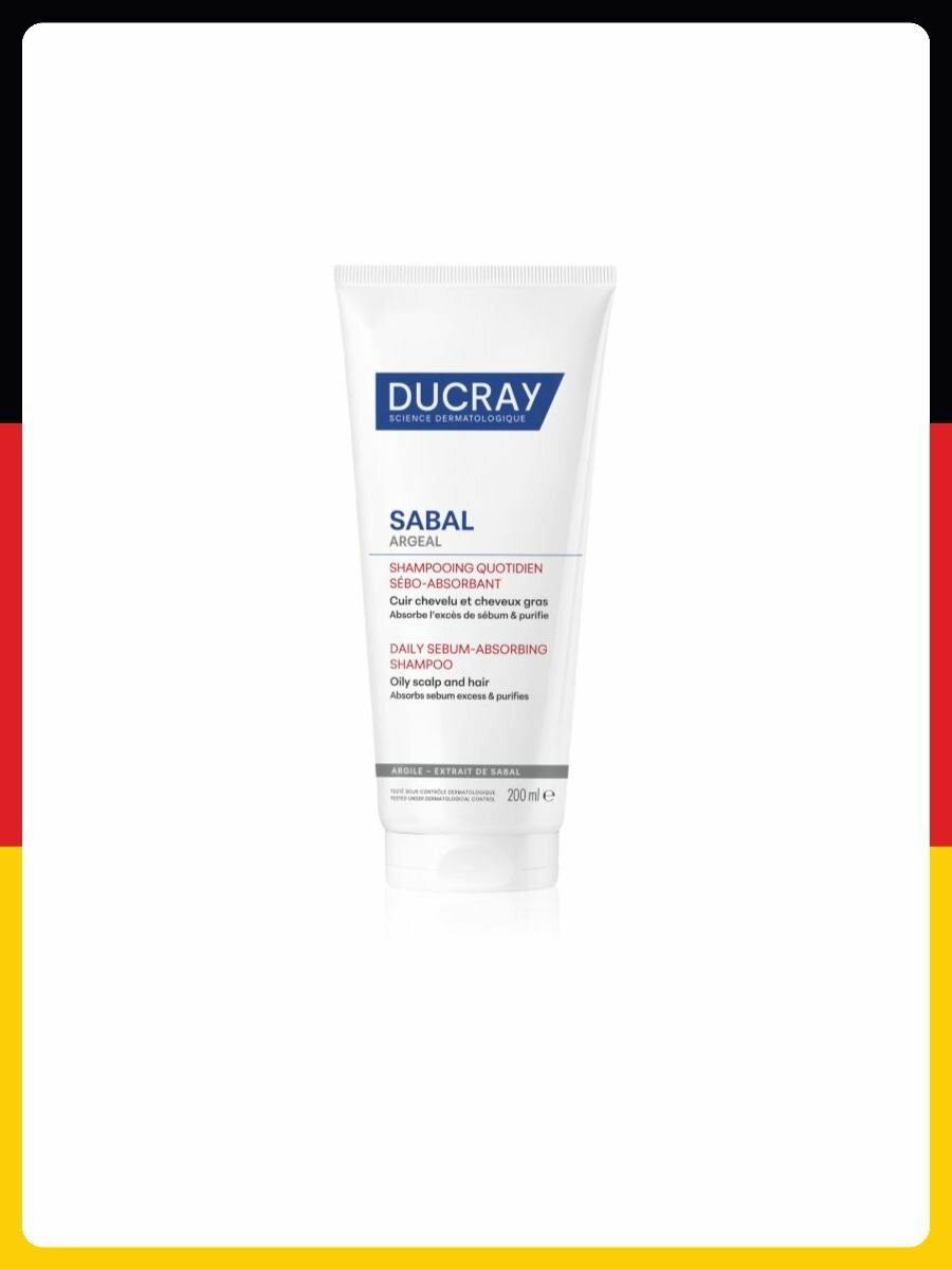 Шампунь для волос Ducray Sabal Argeal Shampoo for oily hair and scalp, 200 мл