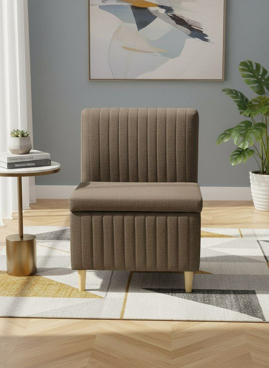 Мини кресло модульное с ящиком, на кухню, для гостиной, зала, спальни, черный на ножке