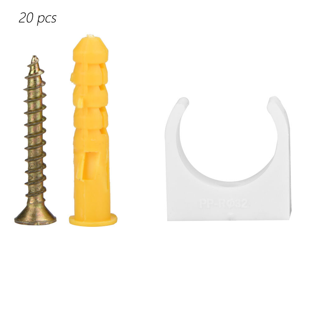 20 шт. 16/20/25/32 мм U-образные хомуты для водопроводных труб с винтами (32 мм)