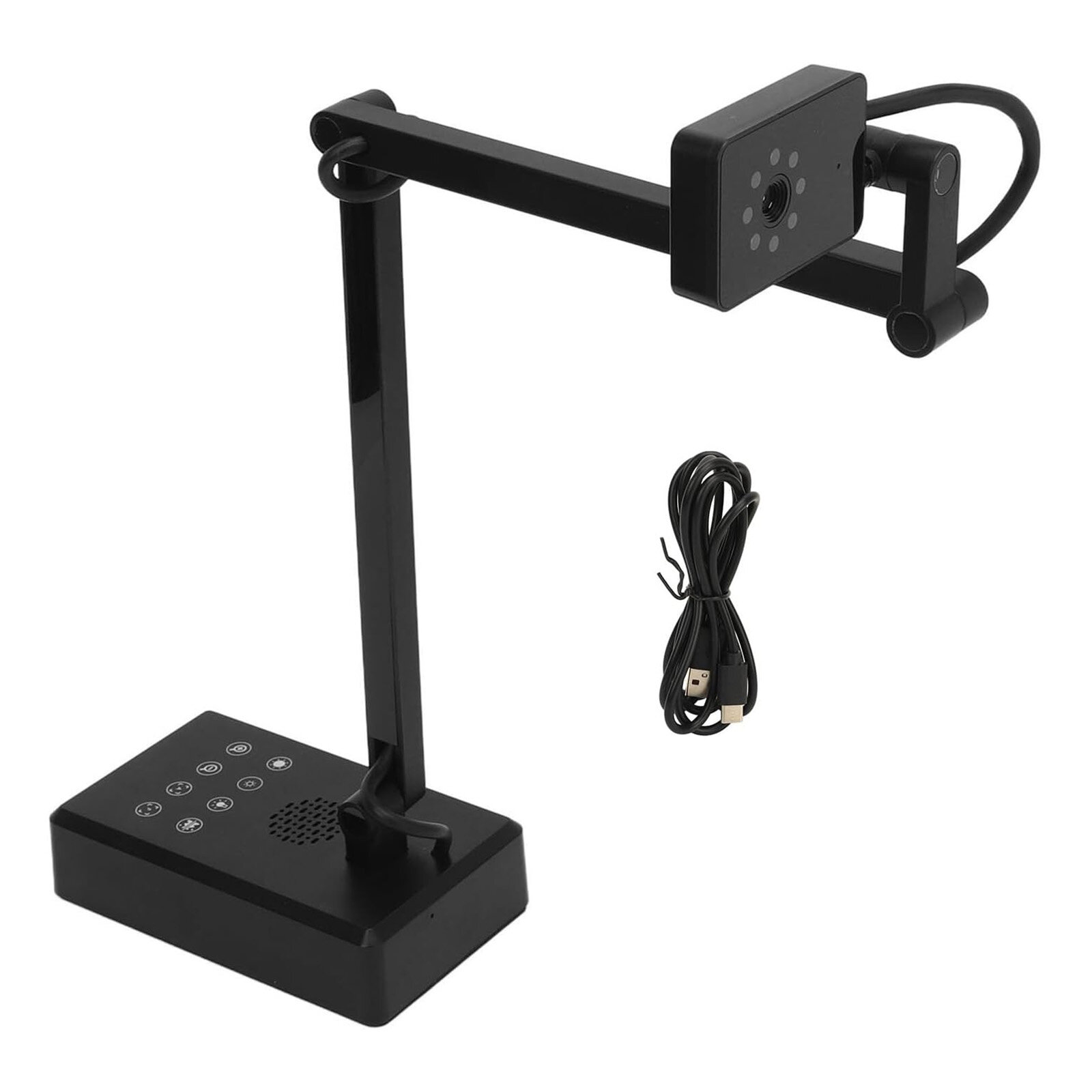 4K USB Документальная Камера 16MP Веб-камера Визуализатор С Инверсией Изображения Складная Для Демонстраций Вебинаров Совместима С Windows Android OS X Черный USB 2.0 IP65 463g