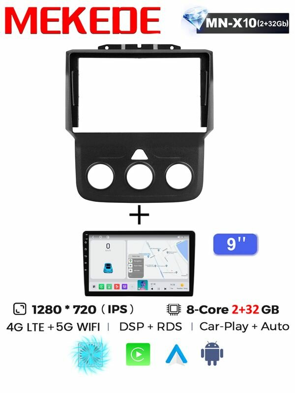 Магнитола 9" Mekede MN X10 Pro 2/32 Gb Dodge Ram 4 DJ DS 2013-2019 F2 carplay