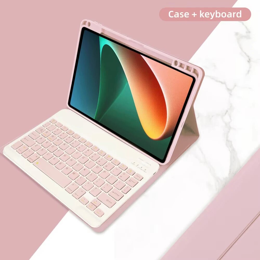 Чехол-клавиатура PULUZ для Xiaomi Pad 7/7 Pro, Mi Pad 8/8 Pro MiPad 6(Pro) 11 inch, Pink A