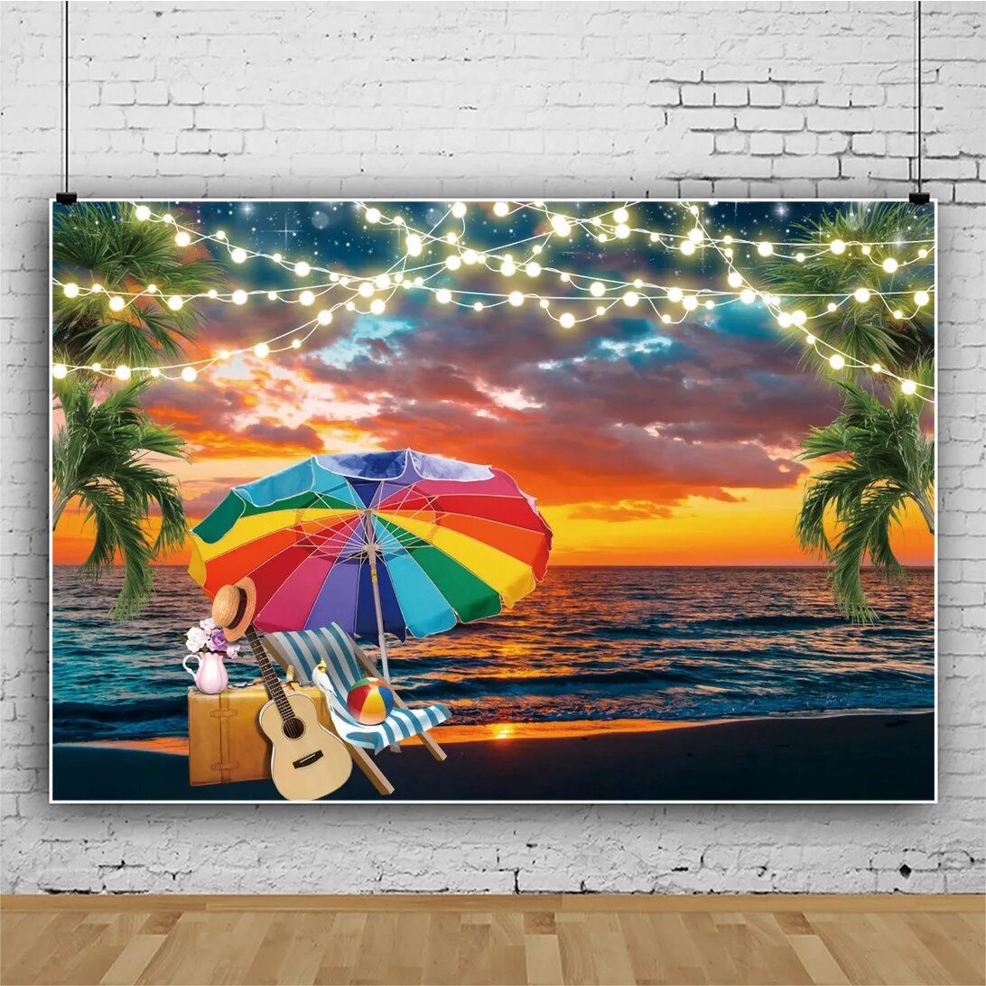 Фон для фотосессии Гавайский пляж 120x80см, цвет 1шт