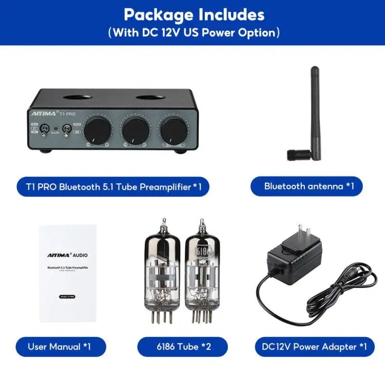 AIYIMA T1 PRO ламповый предусилитель With US Plug