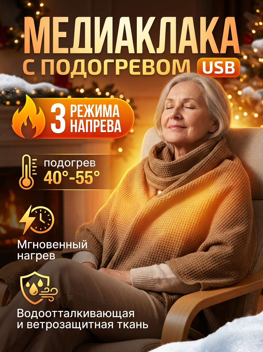 Электрическое одеяло плед накидка с подогревом，Легко устанавливается