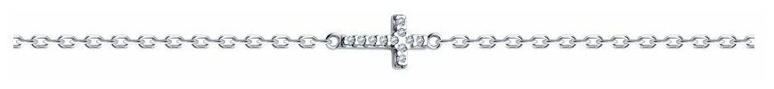 Браслет, серебро, 925 проба, родирование, фианит