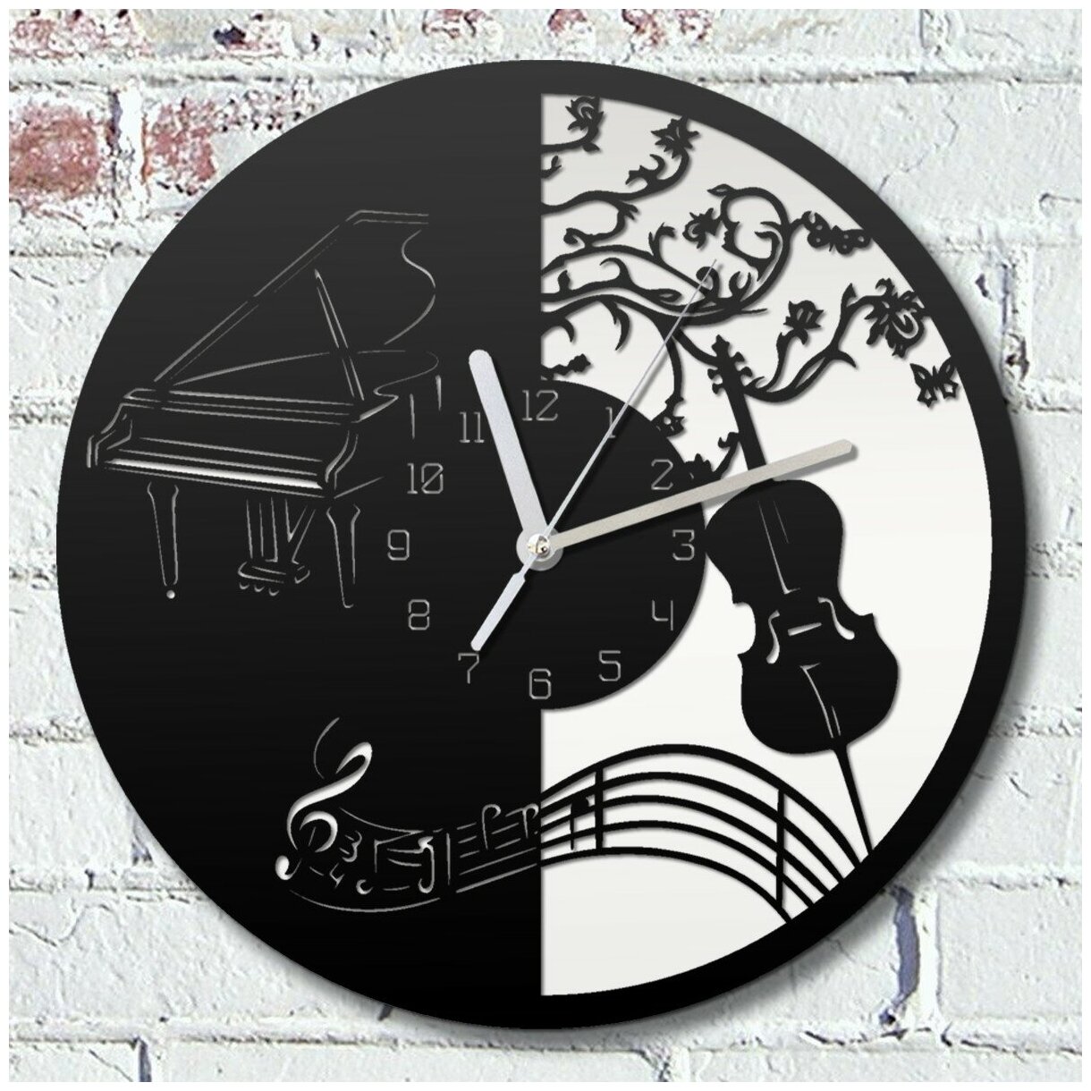 Настенные часы музыка пианино рояль скрипка - 788