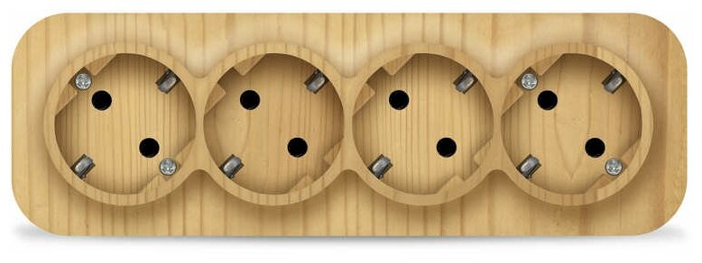 Розетка 4-м ОП 16А IP20 с заземл. сосна IONICH 1457