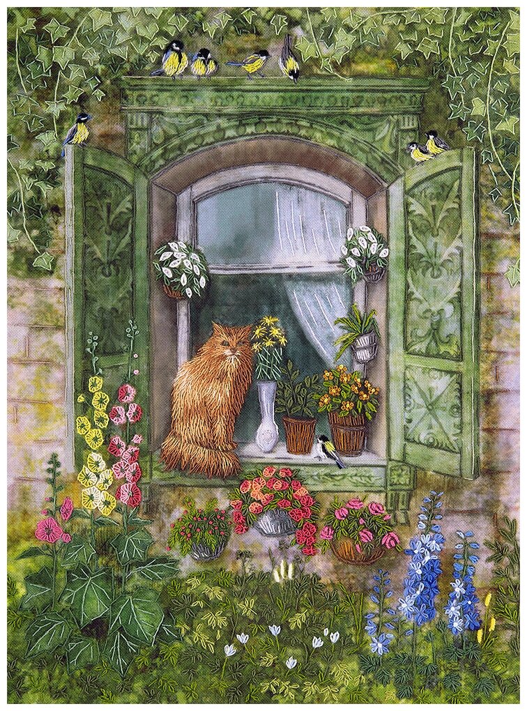 "Живая картина" JK-2093 "Кошка на окошке" 18 х 25 см