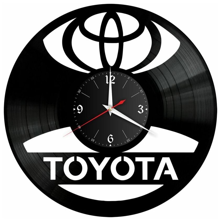 Часы из винила Redlaser "Toyota, Тойота, логотип" VW-10428