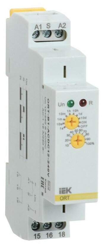 Реле задержки выключения ORT 1 контакт 12-240В AC/DC, IEK ORT-B1-ACDC12-240V (1 шт.)