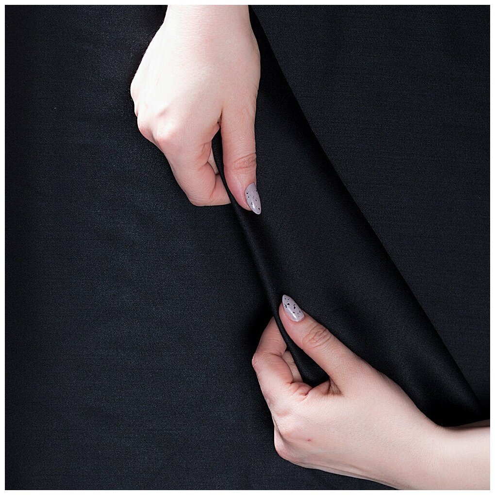 Ткань костюмная Шайн-спандекс cиний без рисунка (1678-1)