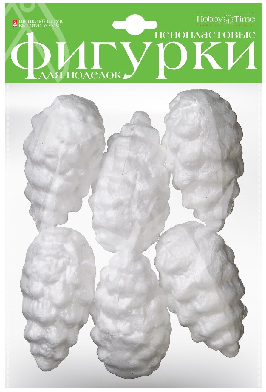 Пенопластовые фигурки. Шишки, 70 ММ, 6 ШТ. , Арт. 2-206/02
