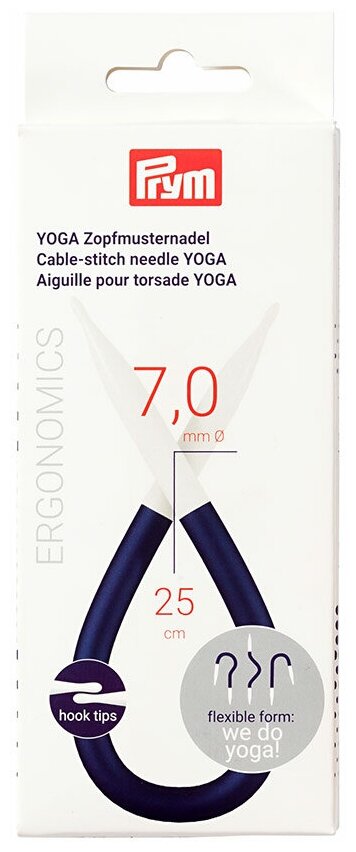 PRYM 191113 Спицы пластиковые диаметр 7.0 мм длина 25 см для вывязывания кос гибкие 1 шт