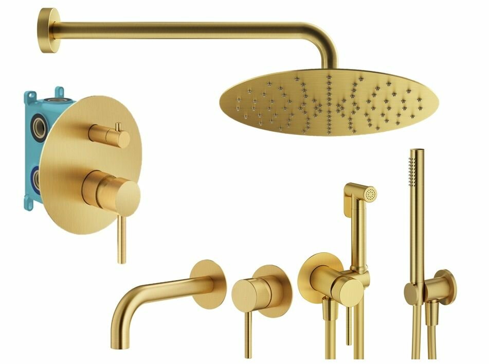 Комплект смесителей для душа Plumberia Selection KITZXO18OB210, золото брашированное