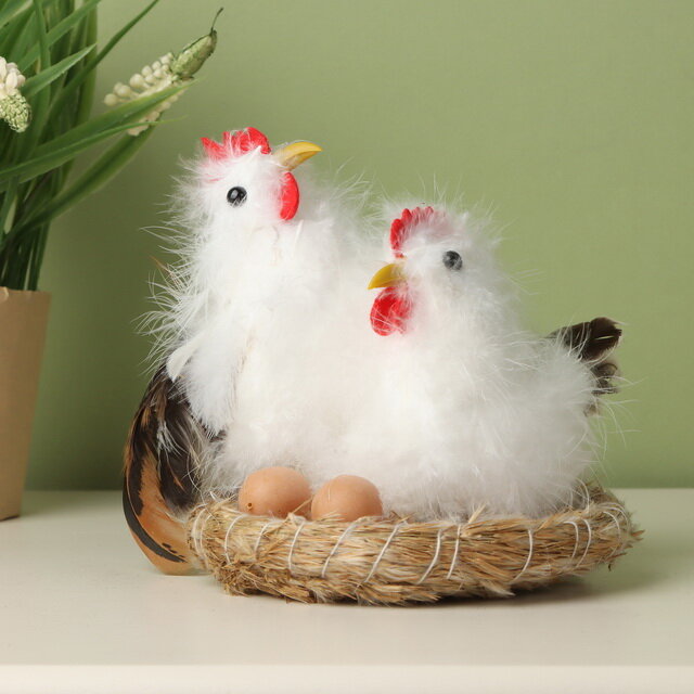 Декоративная фигурка Курочки из Лавентии 14 см белая, Due Esse Christmas, XPA21000191-2