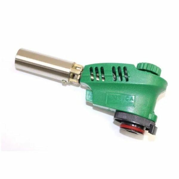 Газовая горелка Kovica KS-1005, пьезоподжиг, цанговый тип, мощность 80 гр/час, зеленая