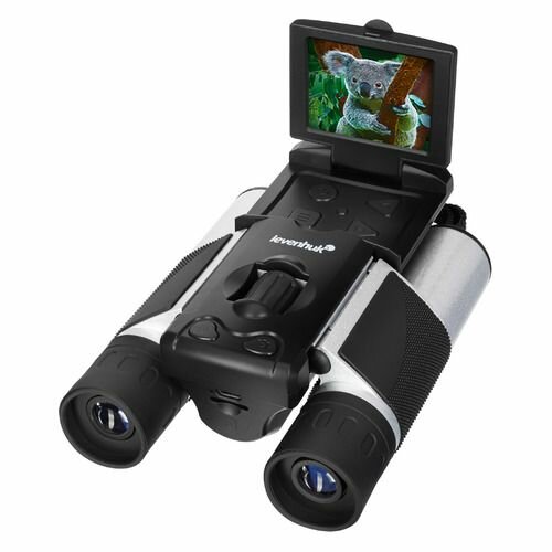 Бинокль LEVENHUK Atom Digital DB10, 10 - 18 x 25, серебристый [81703]