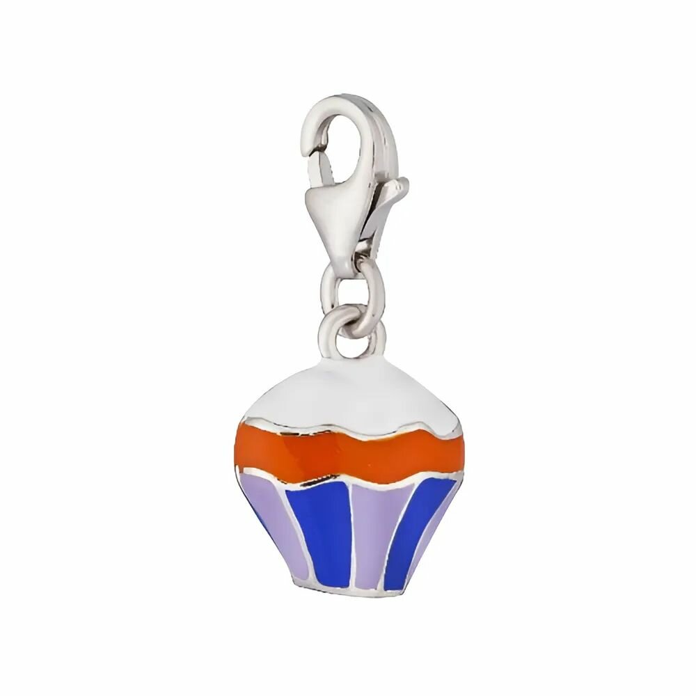 Подвеска на браслет, серебро, 925 проба, родирование, фианит