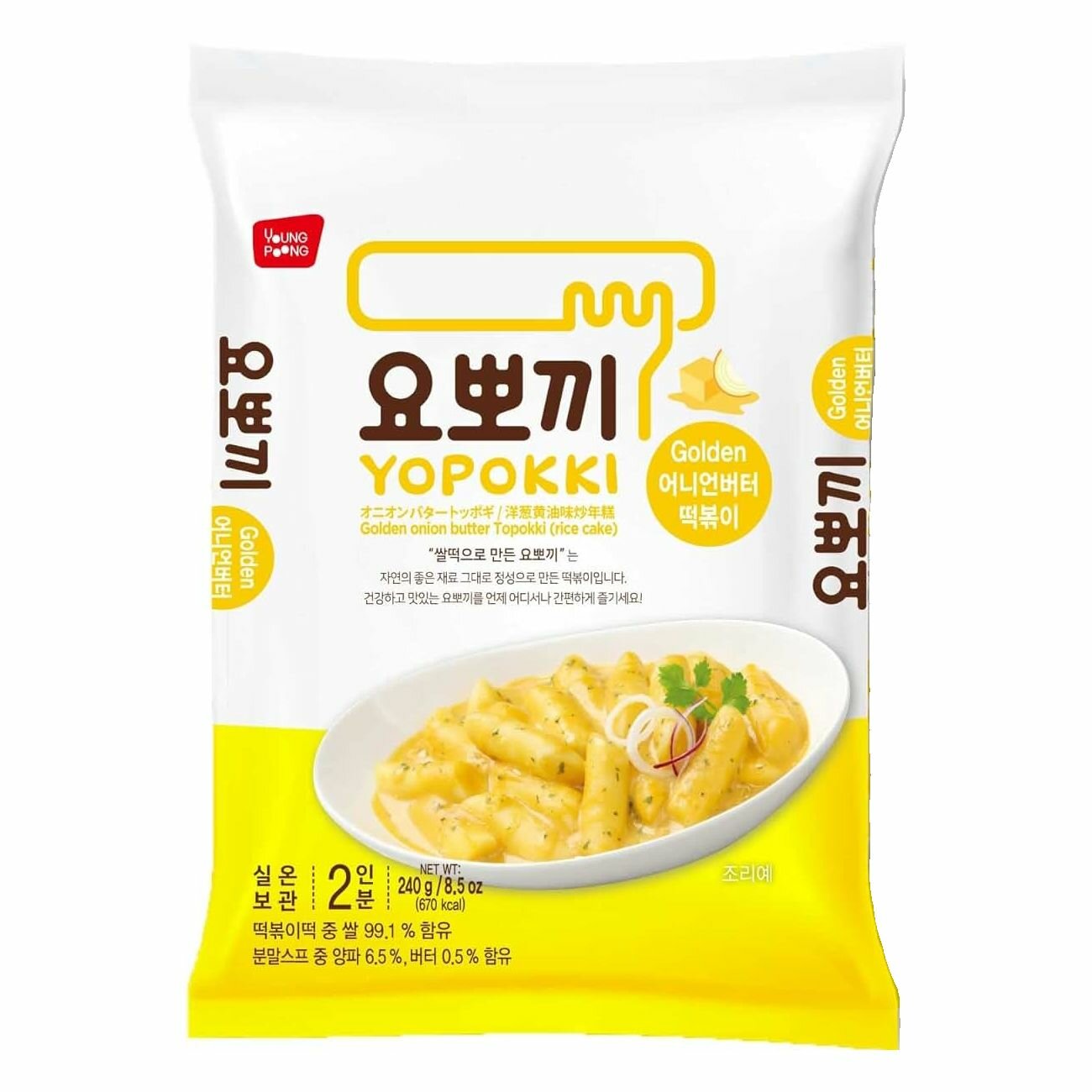 Рисовые клецки (топокки) с в сливочно-луковом соусе, 240 г.