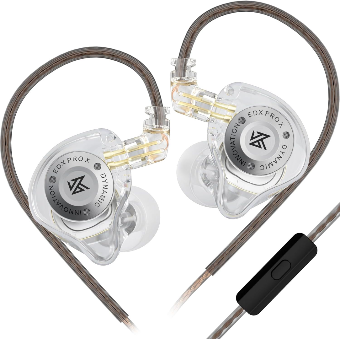 KZ EDX Pro X с микрофоном, прозрачные, наушники
