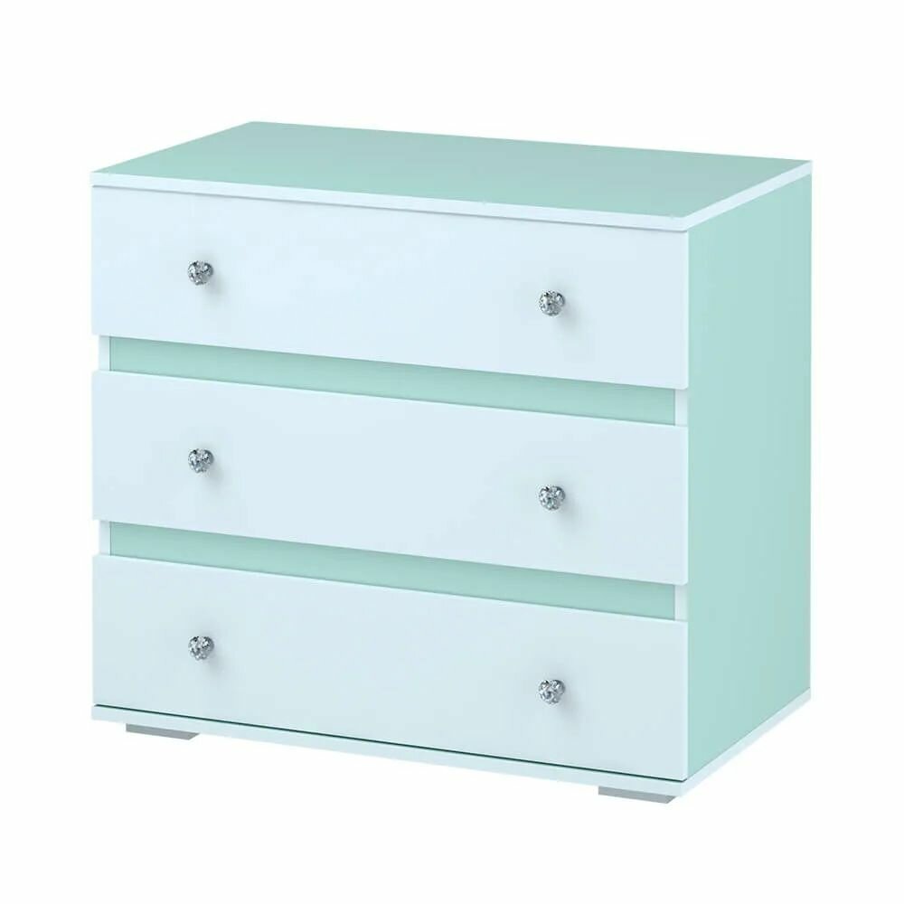 Комод Элеганс КМ-07, Белый/Зеленый, 80.2х71.8х46 см.