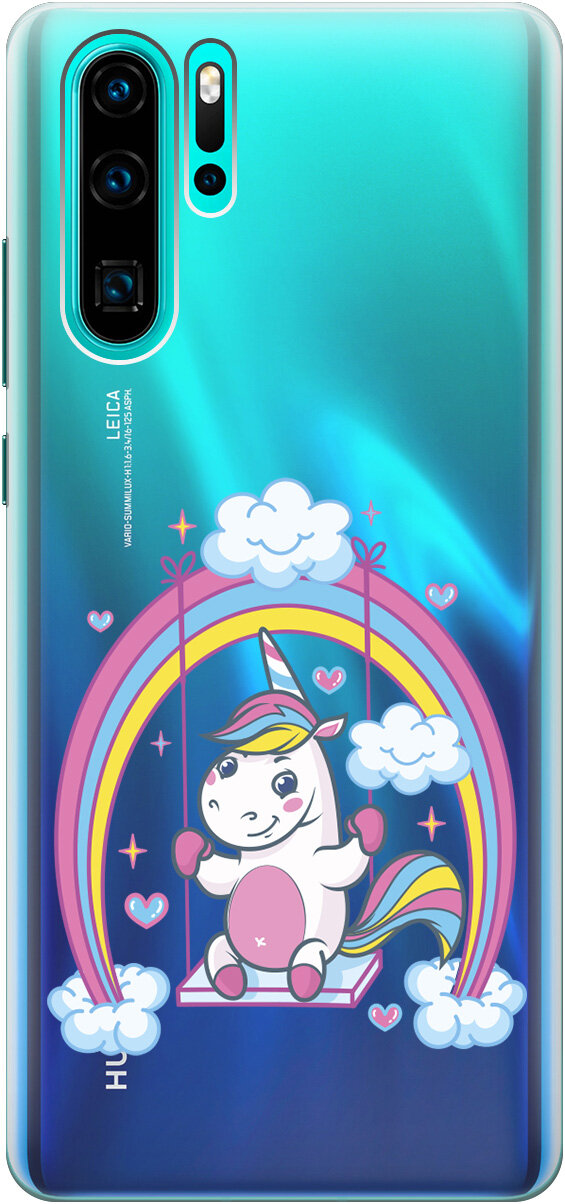 Силиконовый чехол с принтом Unicorn для Huawei P30 Pro / Хуавей П30 Про
