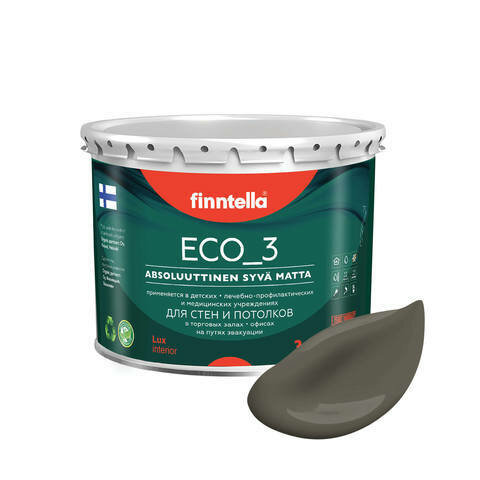 Краска интерьерная глубокоматовая ECO_3 wash and clean FINNTELLA моющаяся, цвет TAUPE, 2,7л