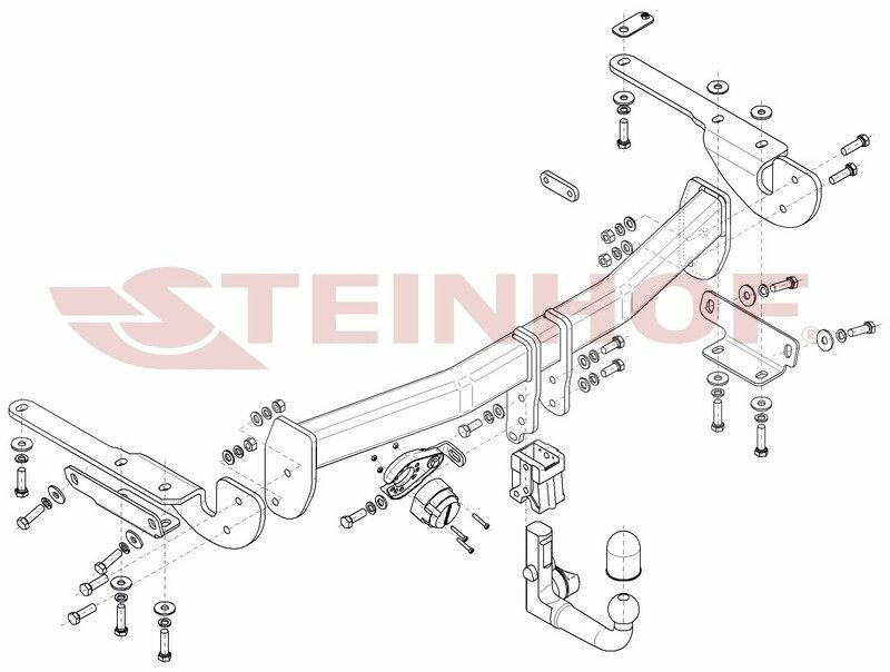 Фаркоп на Toyota Highlander 2019- (паспорт и сертификат в комплекте)(без электрики) Steinhof. T-157