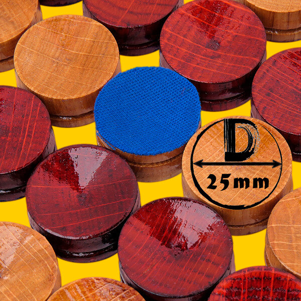 Фишки для нард, фишки для шашек 25 мм Дуб