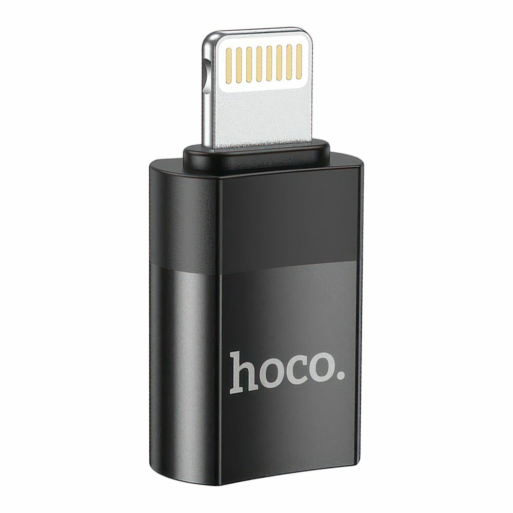 OTG адаптер HOCO UA17 Lightning 8-pin на USB-C (черный)