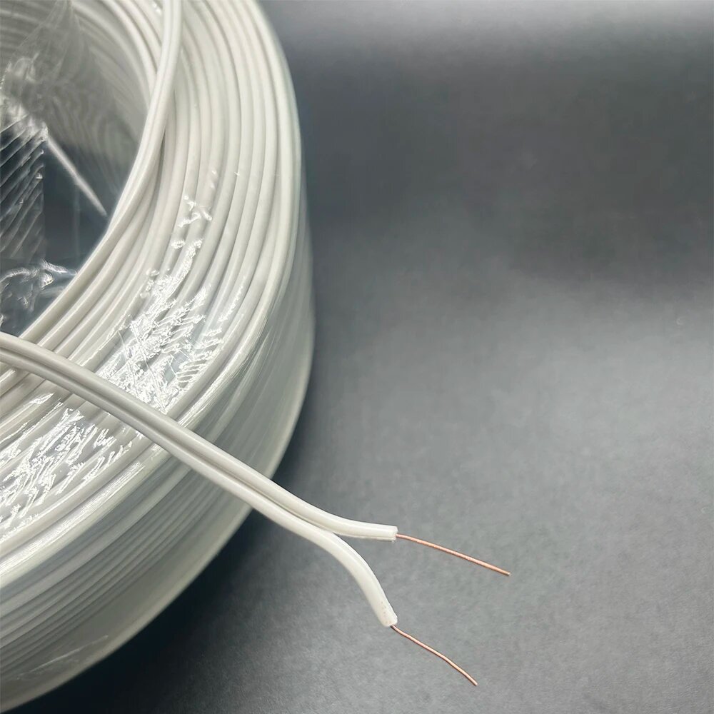 2-проводной медный телефонный кабель, двухжильный белый телефонный кабель, предназначенный для украшения дома