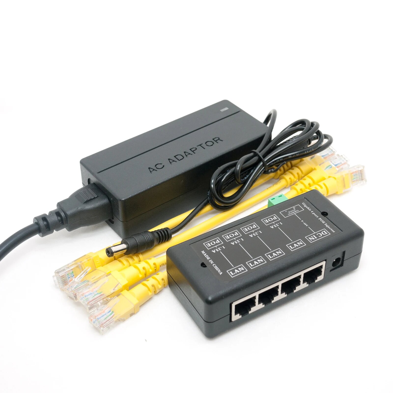 Dslrkit 4-портовый Gigabit Passive PoE инжектор 48В 96Вт